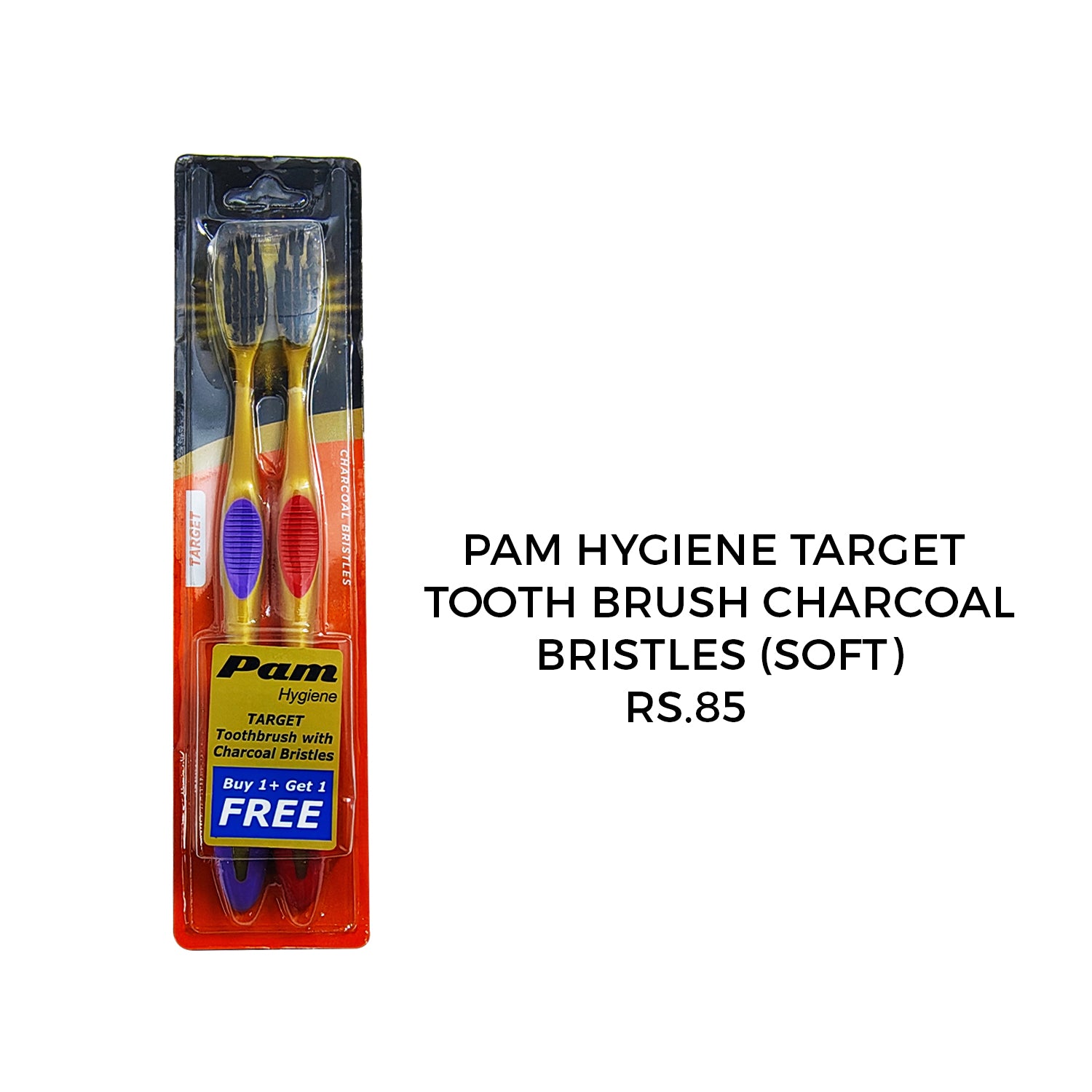 PAM Hygiene Target Tooth Brush Charcoal Bristles (Soft) – French Factor